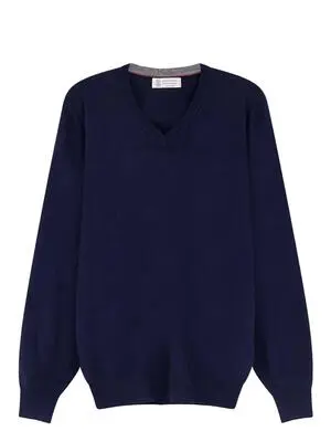 Brunello Cucinelli Cashmere V-neck Sweater - Multicolor