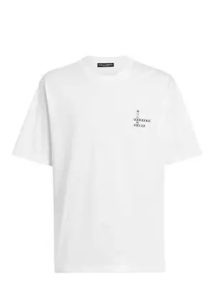 Dolce & Gabbana Cotton T-shirt With Crossword Print - White