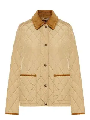 Burberry Quilted Nylon Jacket With Corduroy Collar - Multicolor