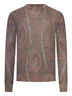 Etro Paisley Silk And Cashmere Blend Sweater - Multicolor