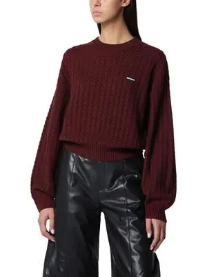 ROTATE BY BIRGER CHRISTENSEN Wool And Cashmere Cable Knit Sweater - Red