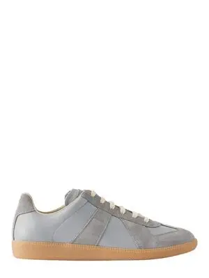 MAISON MARGIELA Replica Suede-trimmed Leather Sneakers - Blue