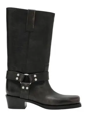 Paris Texas Roxy Brushed Leather Boots - Black