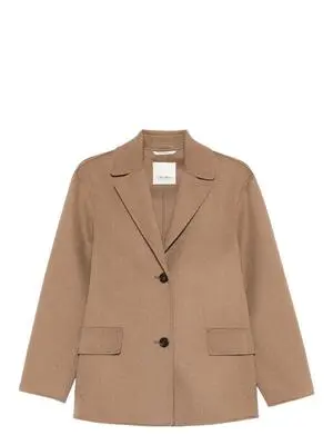 Max Mara Fitted Wool Blazer With Notched Lapels - Brown