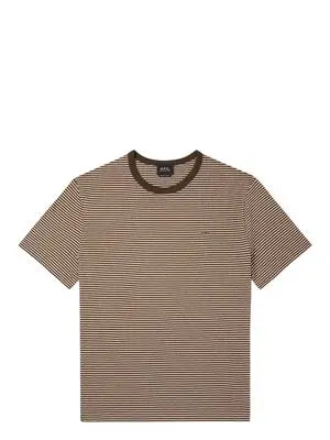 A.p.c. Josh Striped Cotton-jersey T-shirt - Brown