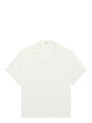 Versace Striped Cotton And Silk-blend Jacquard Shirt - White