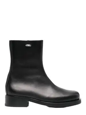 Our Legacy OUR LEGACY Black Calf Leather Square Toe Zip Up Boots Black