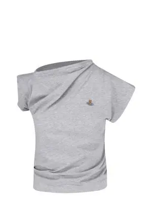 VIVIENNE WESTWOOD Hebo" Multicolor Cherub Print Cotton Top - Gray