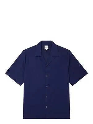 Paul Smith Camp-collar Cotton-seersucker Shirt - Blue
