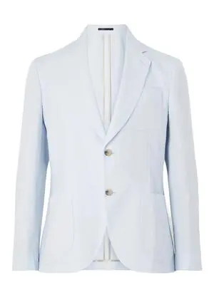 Paul Smith Single-breasted Linen Suit Jacket - Blue