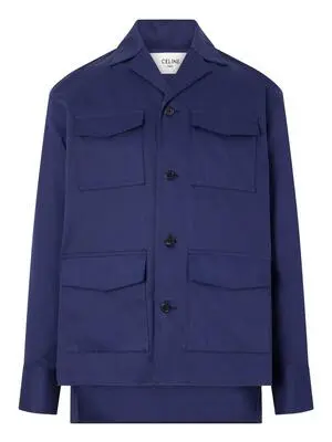 Celine Cotton-sateen Overshirt - Navy