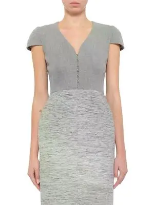 Alexander McQueen Cap-sleeve Pencil Dress - Grey