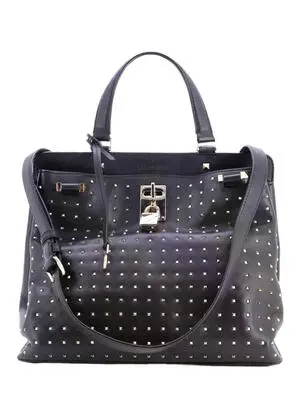 Valentino Garavani Studded Leather Medium Satchel - Black