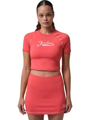 JORDAN Brooklyn Short-sleeve Knit Top - Red