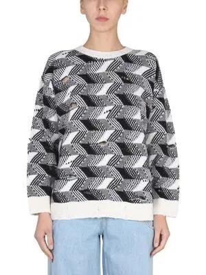 Missoni Jacquard Knit Sweater With Distressed Details - Multicolor