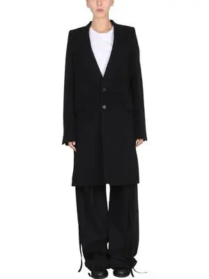 ANN DEMEULEMEESTER Celine Wool Coat With Front Button Closure - Black