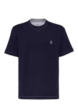 Brunello Cucinelli Logo Cotton T-shirt - Multicolor