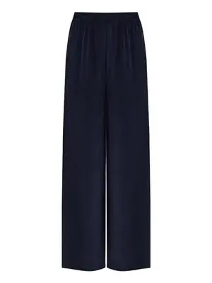 Max Mara Silk Crepe De Chine Wide Leg Trousers - Multicolor