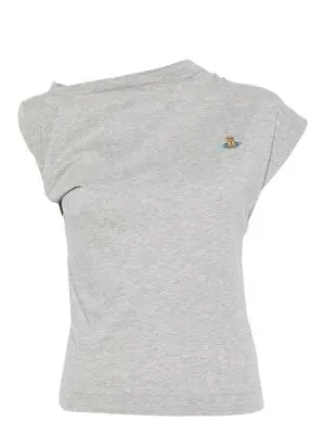 VIVIENNE WESTWOOD Vivienne Westwood Grey Jersey Orb Embroidery Top Gray