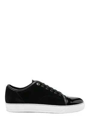 LANVIN LANVIN Suede And Patent Leather Low-Top Trainers Black