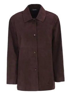 Max Mara Leather Paneled Jacket - Red
