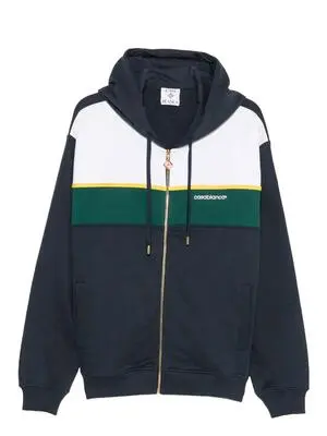 Casablanca Color-block Zip-up Hoodie - Blue