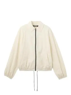 Jacquemus Cropped Windbreaker With Embroidered Logo - White