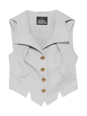 VIVIENNE WESTWOOD Grey Pinstripe Sleeveless Waistcoat - Gray