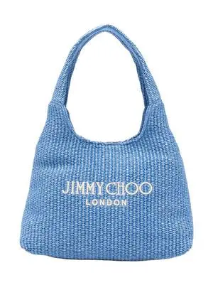 JIMMY CHOO Raffia Shoulder Bag - Blue