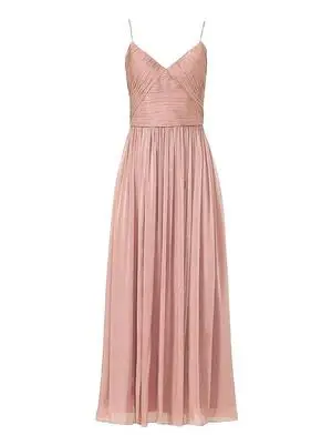 Costarellos Spaghetti Strap V-neck Georgette Gown - Pink