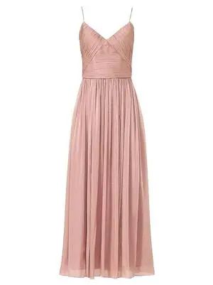 Costarellos Spaghetti Strap V-neck Georgette Gown - Pink