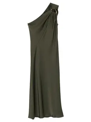 Max Mara One-shoulder Draped Cocktail Dress - Green