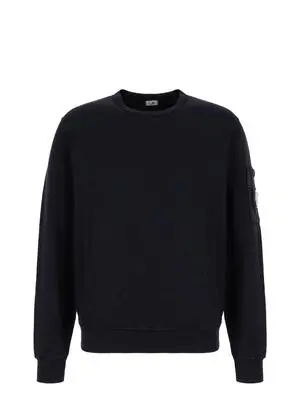 C.P. COMPANY Crewneck Sweatshirt With Logo Badge - Blue