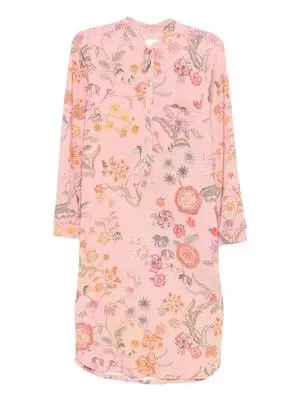PIP STUDIO Floral Print V-neck Long Sleeve Nightdress - Pink