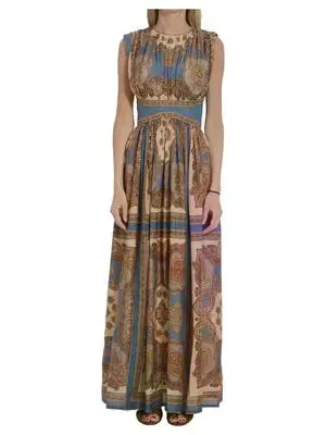 Zimmermann Mahon Paisley-print Maxi Dress - Blue