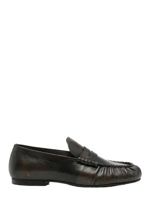 ALOHAS Gathered Penny-slot Loafers - Brown