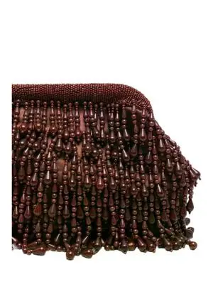 SIMONMILLER Beaded Fringe Clutch Bag - Brown