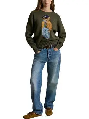 Polo Ralph Lauren Embroidered Cotton Crewneck Sweater - Green