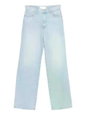 MOTHER Faded Effect Wide Leg Jeans - Blue