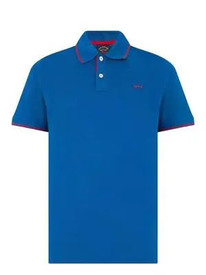 Paul & Shark Logo-embroidered Tipped Polo Shirt - Blue