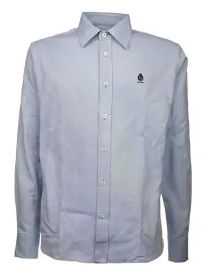 Prada Logo-embroidered Button-down Shirt - Blue