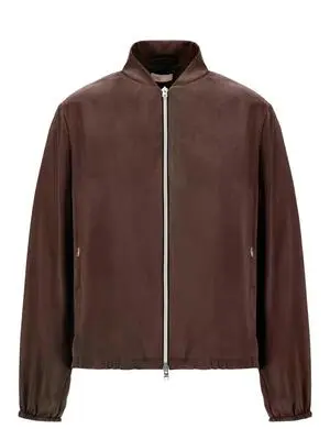 Herno Zip-up Satin Bomber Jacket - Brown