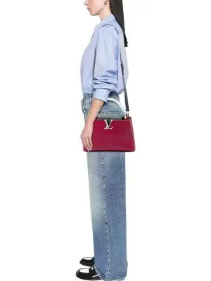 LOUIS VUITTON Tricolor Capucines Pm Satchel - Red