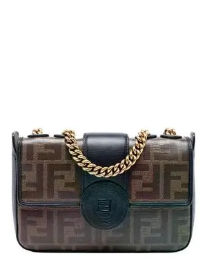 Fendi Mini Ff 1974 Glazed Fabric Stamp Patch Crossbody Bag - Brown