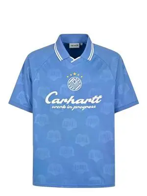 Carhartt Work In Progress Logo Print Polo Shirt - Blue