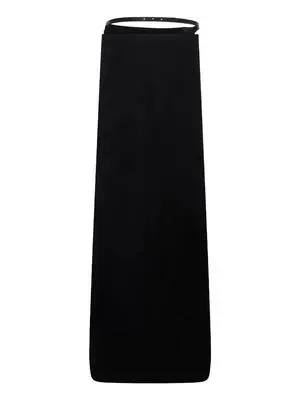 Dsquared2 Long Wrap Skirt With Leather Straps - Black