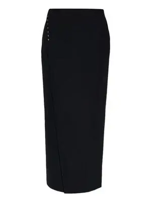 Emporio Armani Stud-embellished Wrap Maxi Skirt - Black