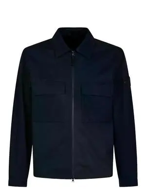 Stone Island Zip-up Long-sleeve Jacket With Classic Collar - Blue