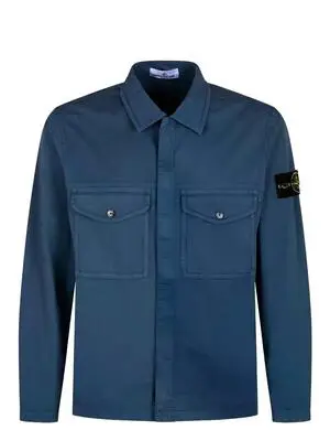 Stone Island 1200003 Logo-patch Overshirt - Blue