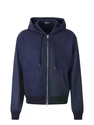 TOM FORD Zip-up Cashmere Hoodie - Blue